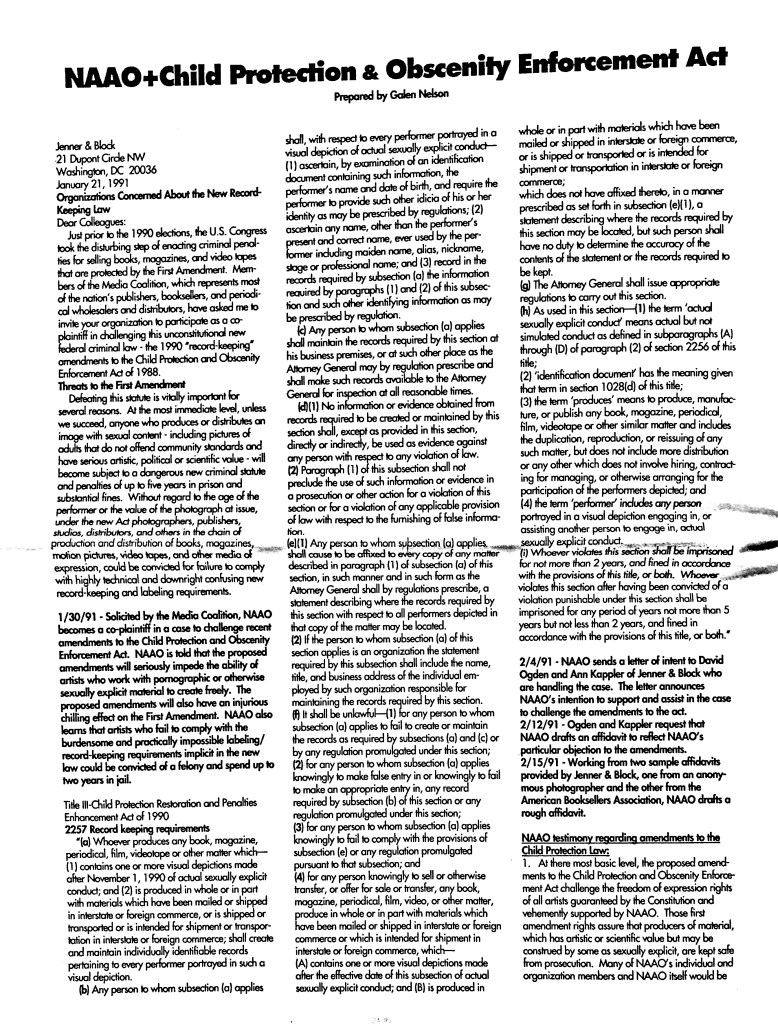 NAAO Bulletin – March 1991 – NAAO Archives