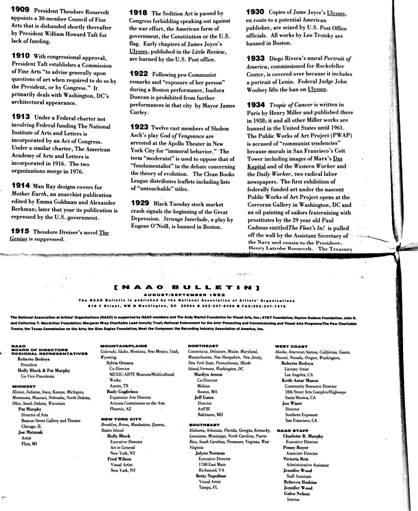 NAAO Bulletin (NAAO Chronology) – August-September 1992 – NAAO Archives