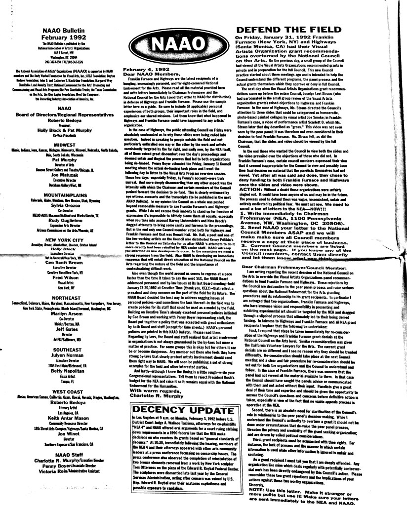 NAAO Bulletin – February 1992 – NAAO Archives