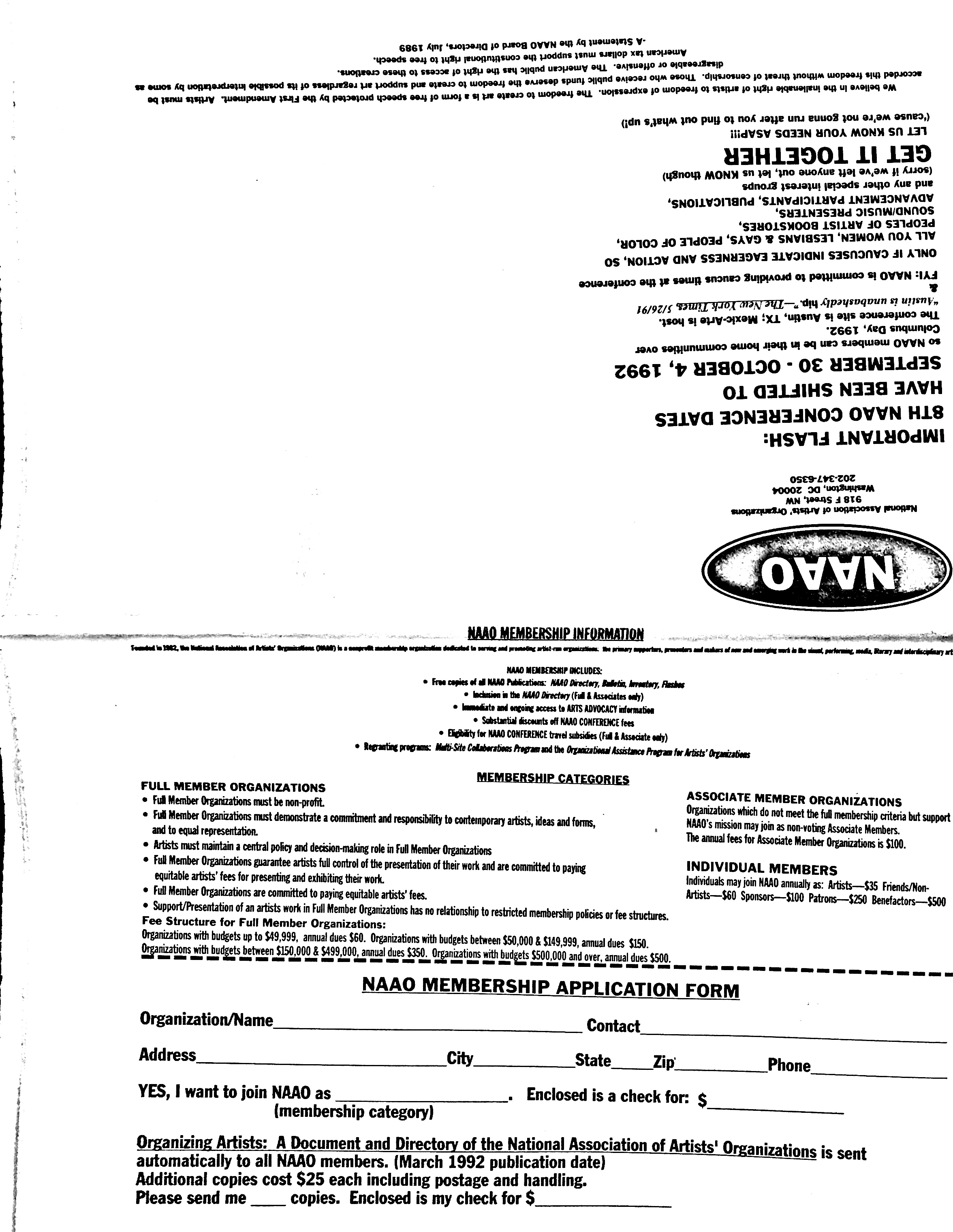 NAAO Bulletin – February 1992 – NAAO Archives